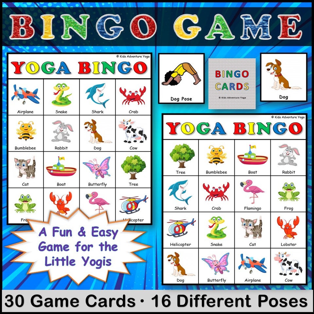 Kids Yoga Bingo Game Great for Preschool and Elementary Students, PE ...