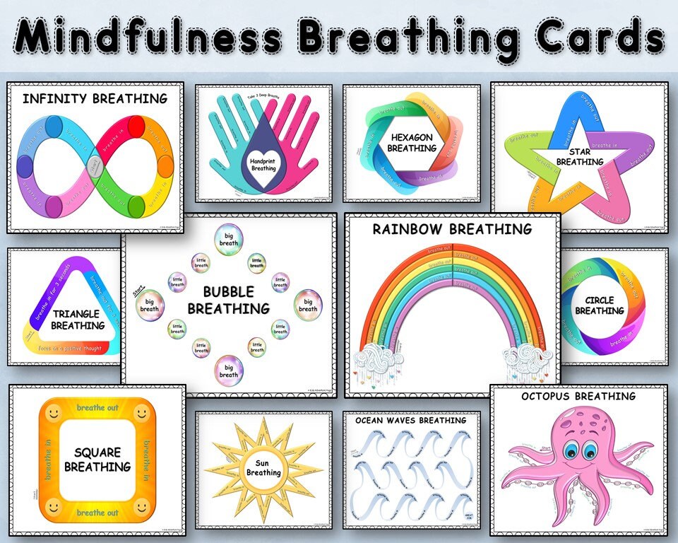 Prints Art & Collectibles Digital Prints Finger Tracing Calm Down Cards ...