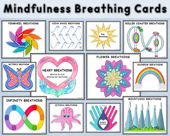 Kids Mindfulness Breathing Exercises Activities Cards Finger - Etsy
