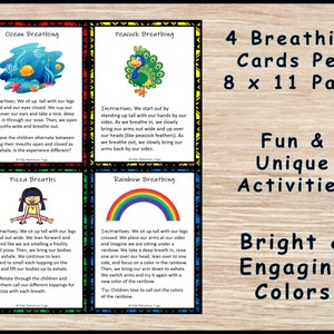 Mindfulness and Calming Breathing Exercises Activity Cards Set, Calming ...