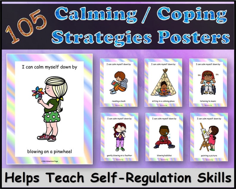 Calm Down Strategies Posters for Kids, Self-regulation Skills, Coping ...