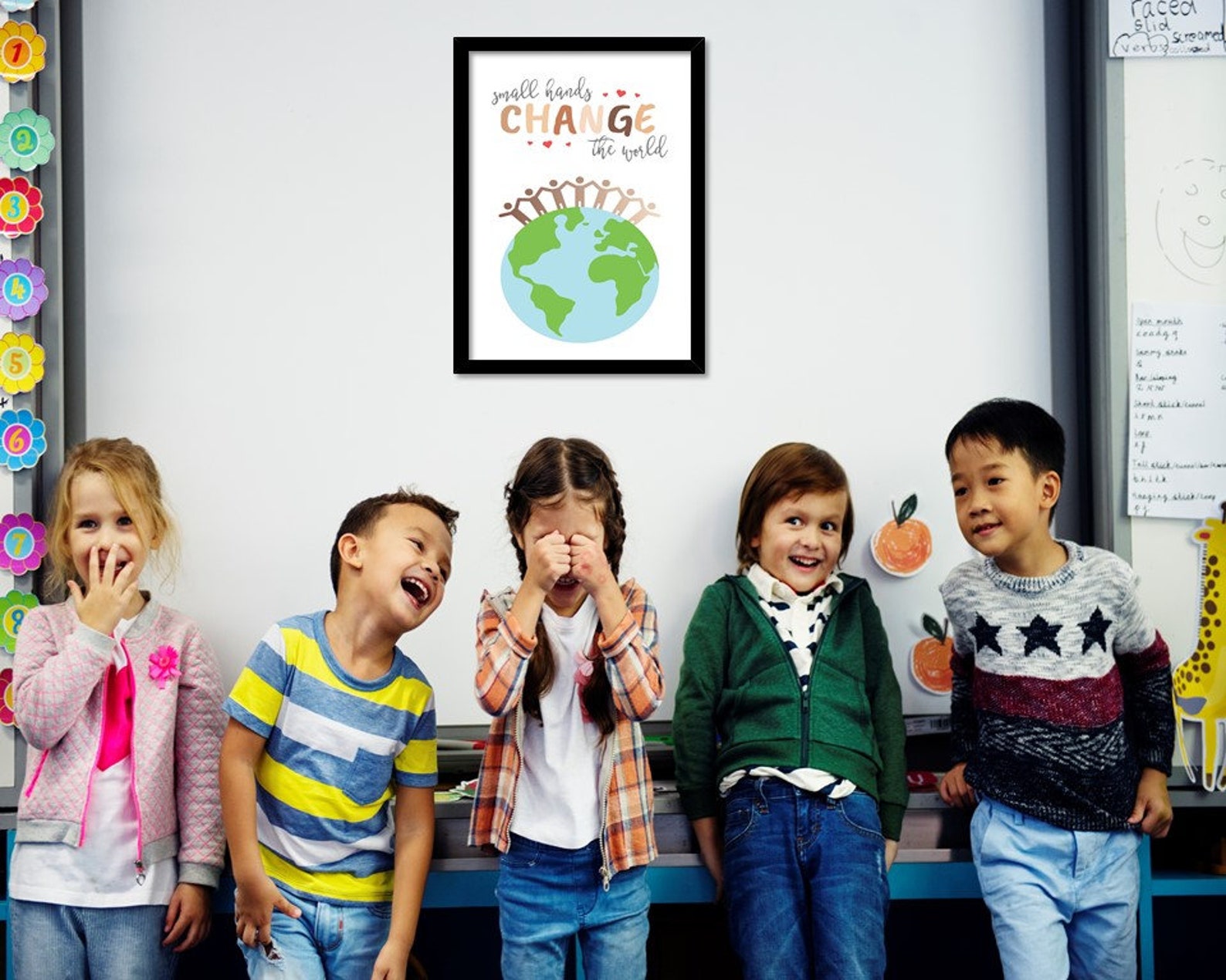 Small Hands Change the World, Diversity Poster, Kids Positive ...