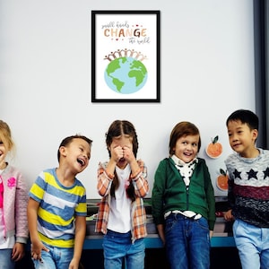 Small Hands Change the World, Diversity Poster, Kids Positive ...
