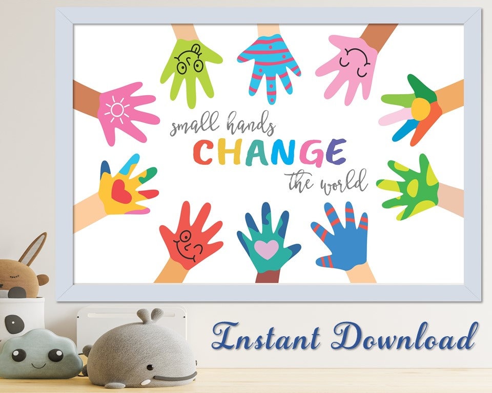Small Hands Change the World Kids Positive Affirmations Wall - Etsy