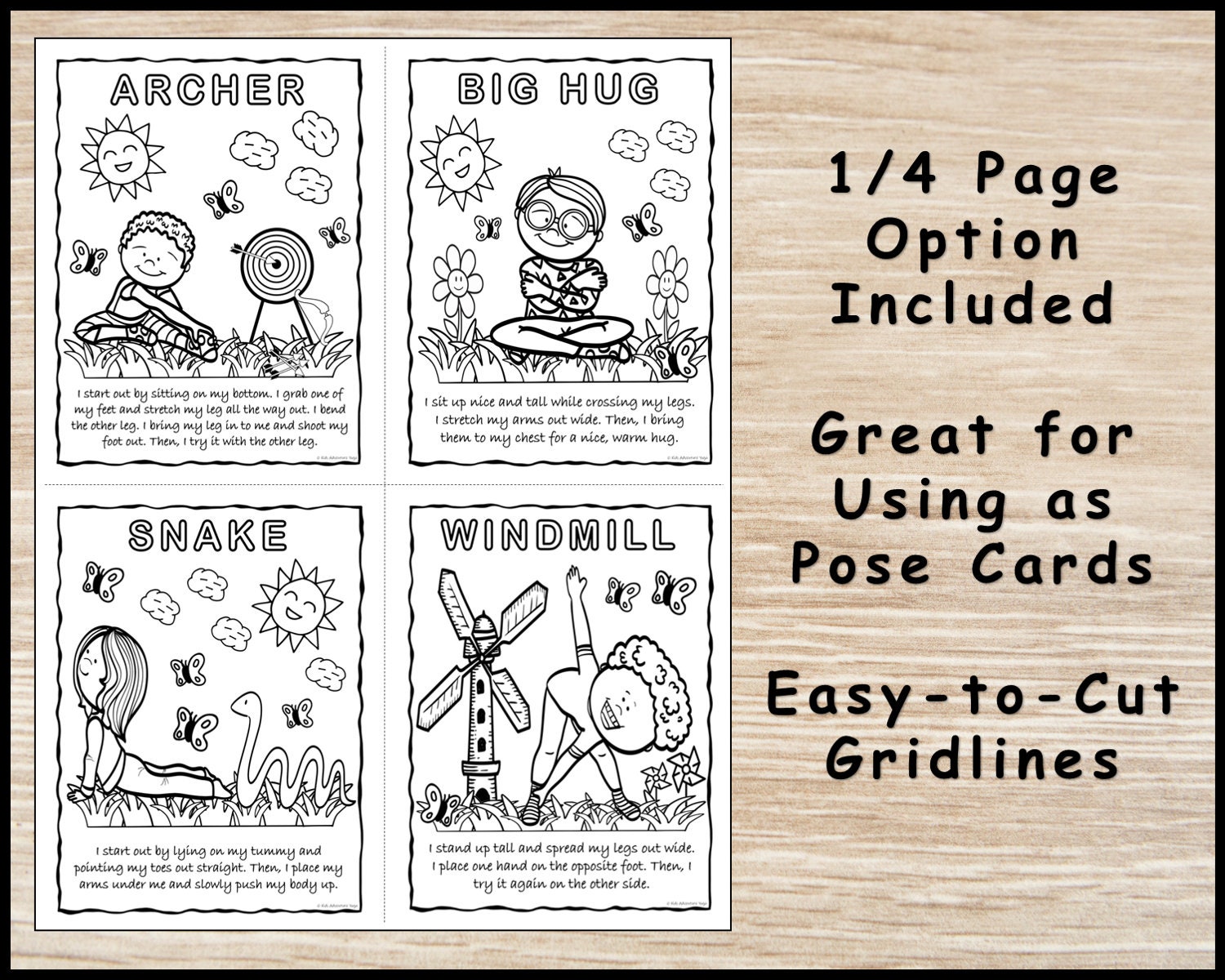 Kids Yoga Pose Coloring Pages, Mindfulness Activity (PDF Download) - Etsy