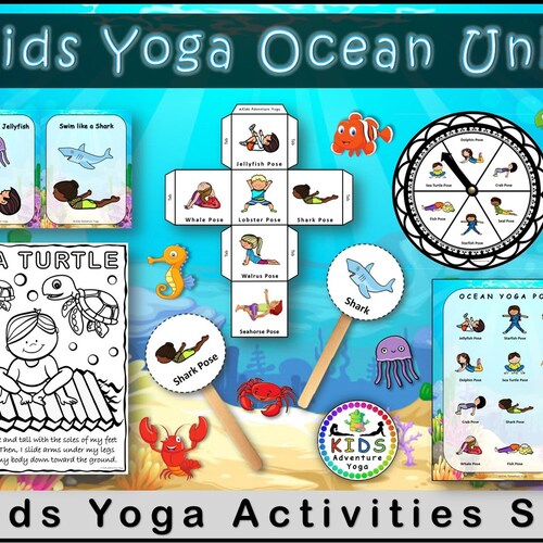 Ocean Kids Yoga Games and Activities Set INSTANT DOWNLOAD | Etsy