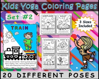 Kids Yoga Pose Coloring Pages, Mindfulness Activity (PDF Download) - Etsy