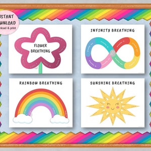 Mindfulness Breathing Exercises Activities Cards for Kids, Finger ...