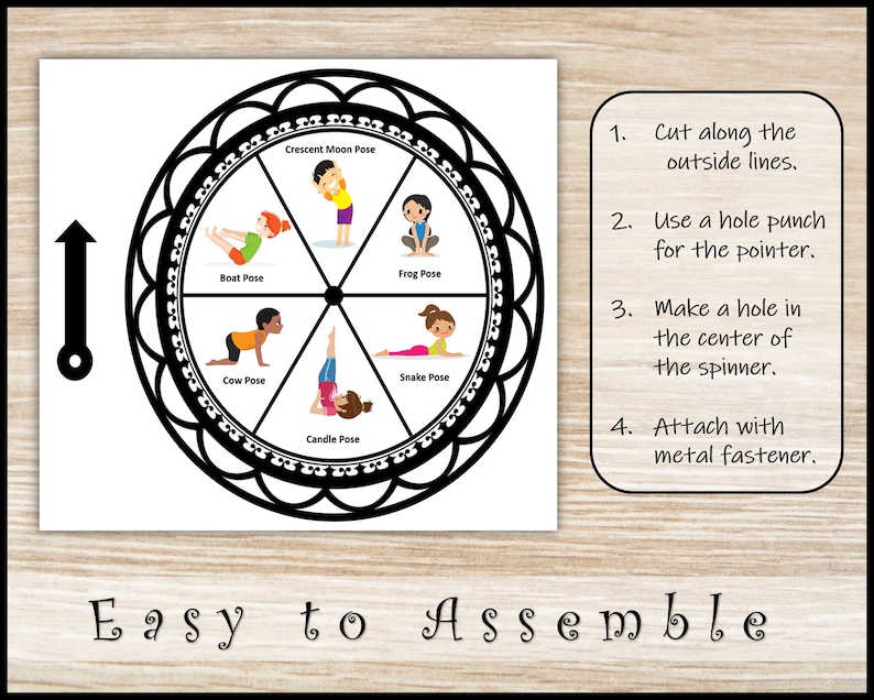Kids Yoga Pose Spinner Game, Fun Fitness Activity (PDF Download) - Etsy