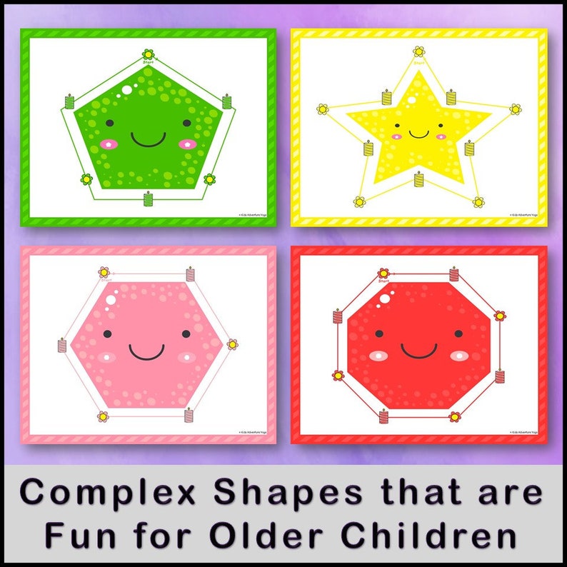 Mindfulness Breathing Exercises Activities for Kids, Happy Shapes ...