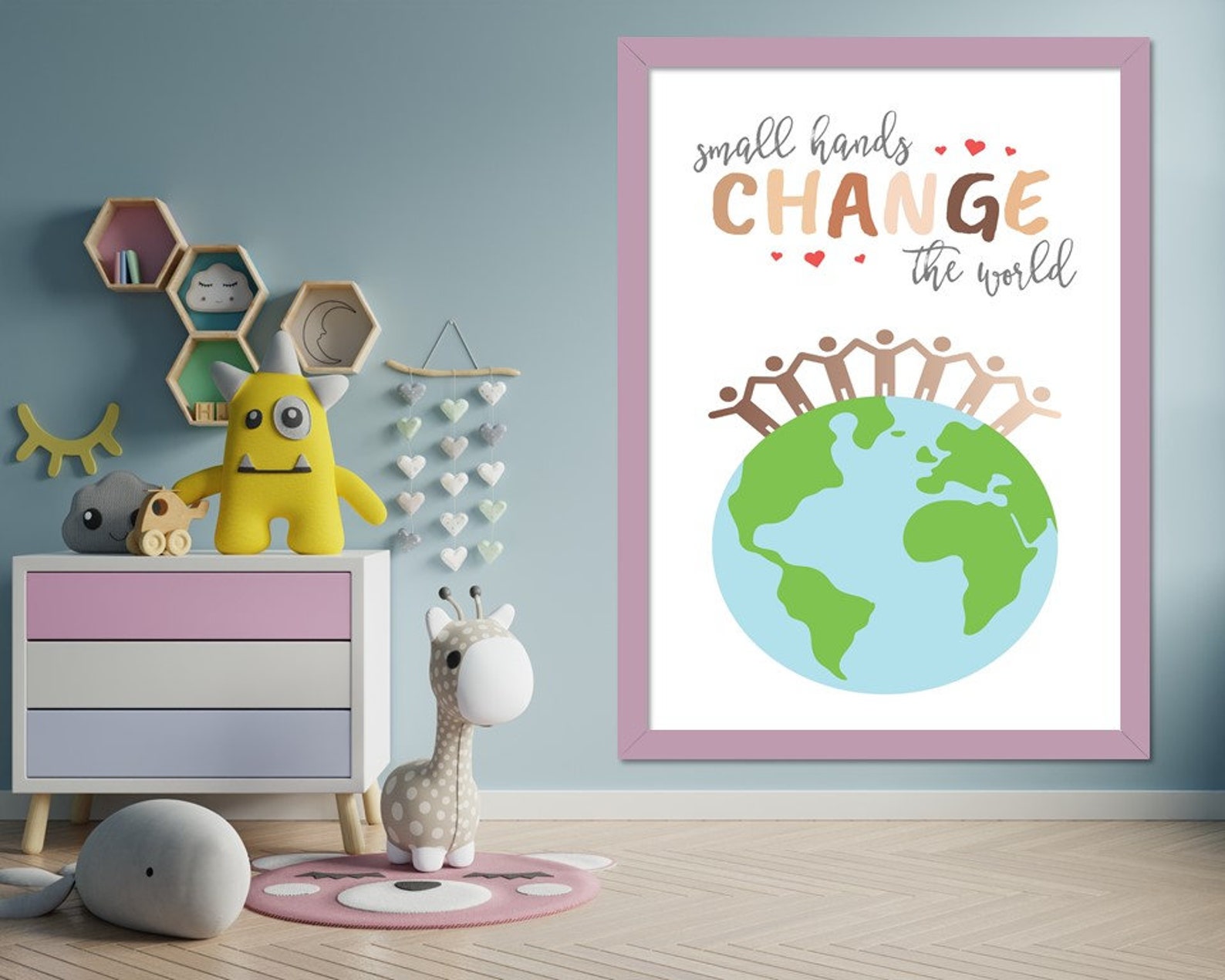 Small Hands Change the World, Diversity Poster, Kids Positive ...