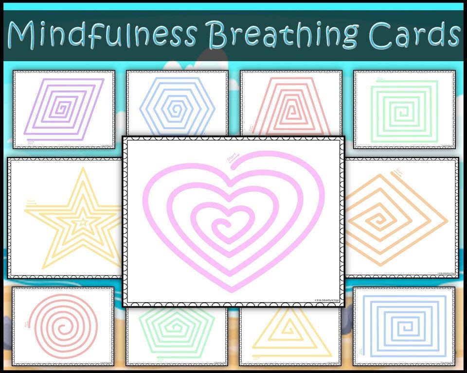 Mindfulness Breathing Exercises Activities for Kids, Pastel Spirals ...