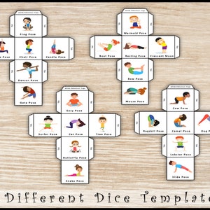 Kids Yoga Dice Game, 24 Different Poses, Fitness Game, Kids Yoga Class ...