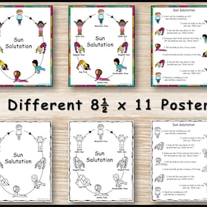 Sun Salutation Kids Yoga Games, Literacy Activities (PDF Pattern) - Etsy