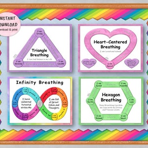 Positive Affirmations Kids Mindfulness Breathing Exercises Activity ...