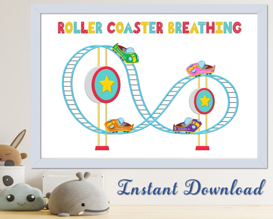 Roller Coaster Kids Mindfulness Breathing Exercise Activity Poster ...