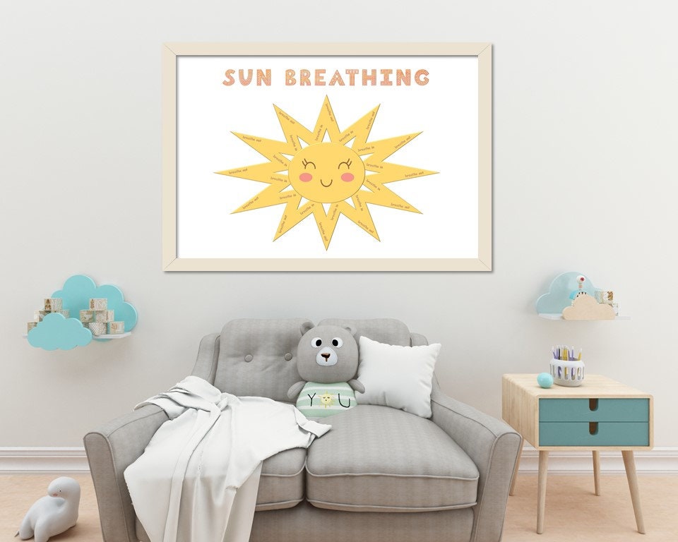 Sun Breathing Poster, Kids Mindfulness Breathing Exercise Activity ...