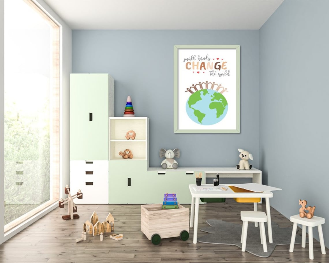 Small Hands Change the World, Diversity Poster, Kids Positive ...