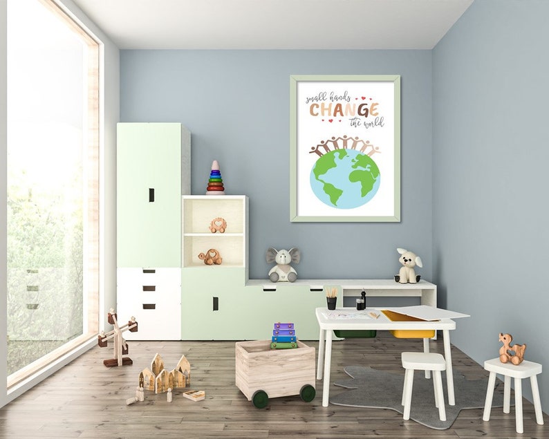 Small Hands Change the World, Diversity Poster, Kids Positive ...