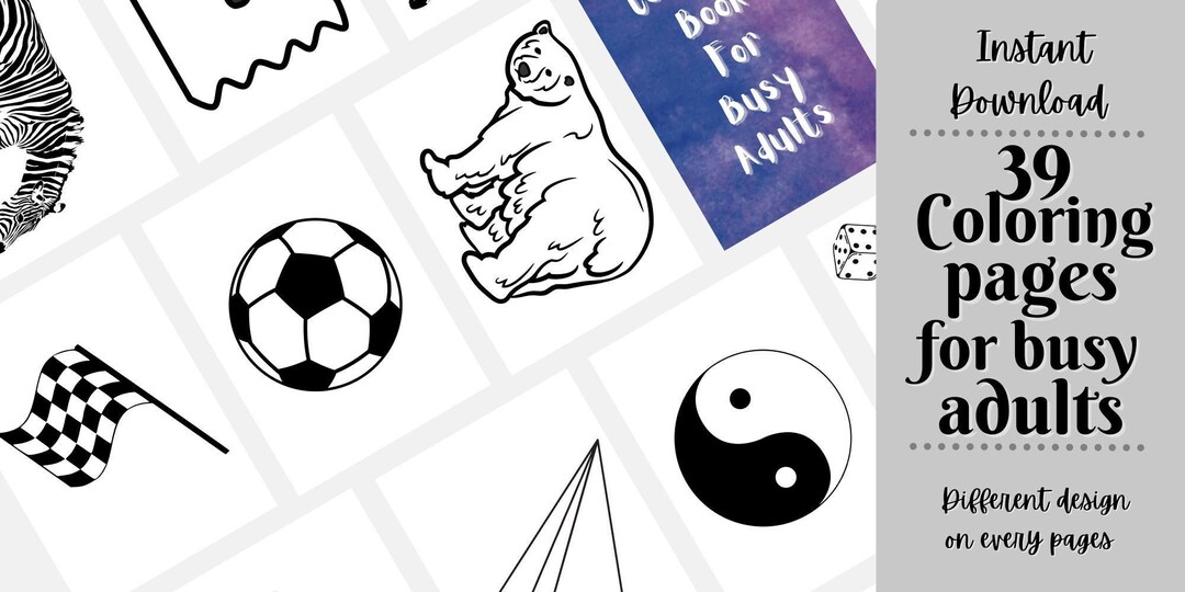Coloring Book for Busy Adults - Etsy