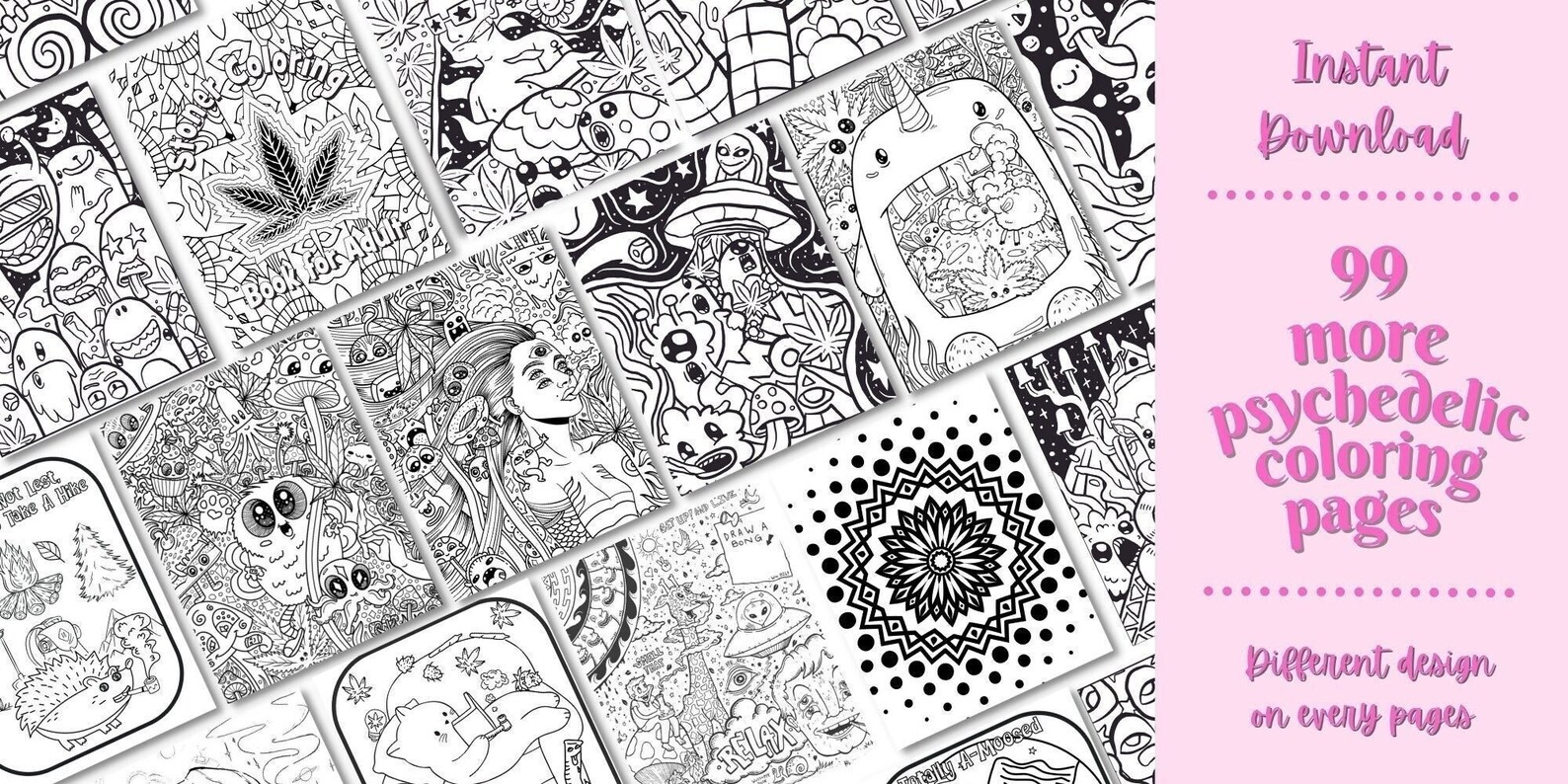 99 More Unique Psychedelic Adult Coloring Book Pages - Etsy