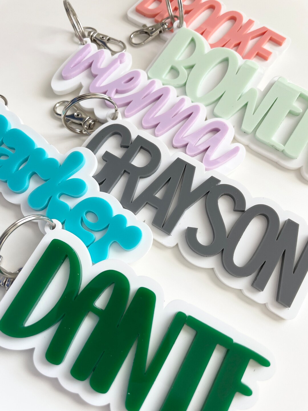 Acrylic Bookbag Keychains, Bag Tag, Backpack Keychain, Name Keychains ...