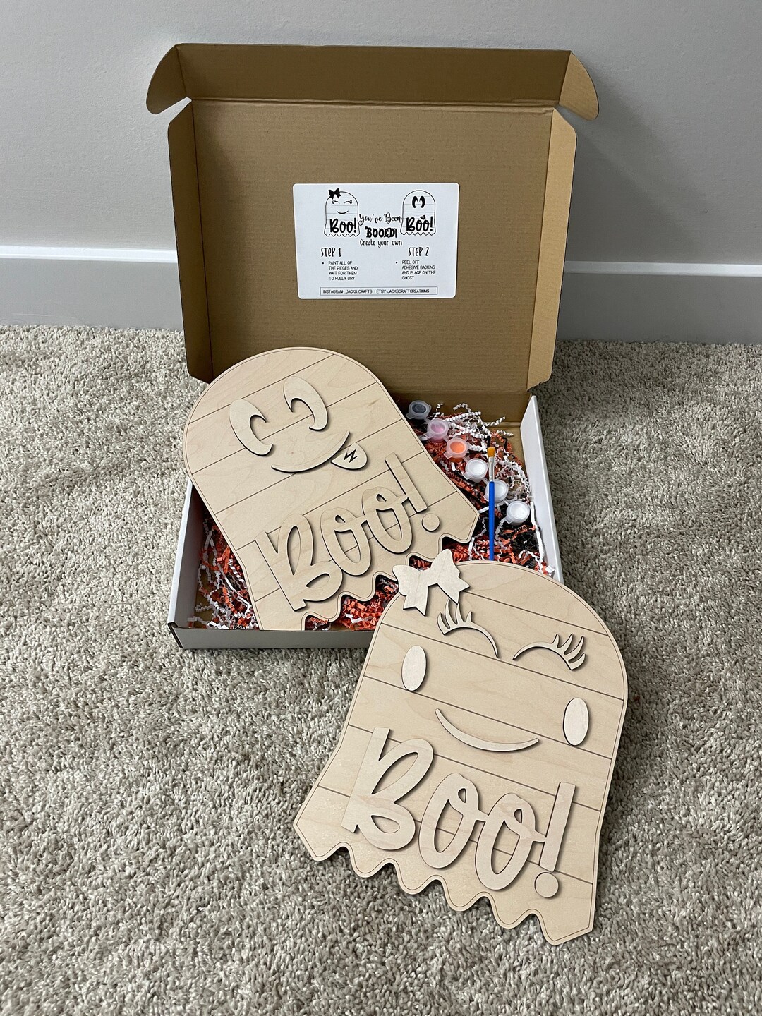 Halloween Paint Kit Boo Kit Kid's Halloween Craft - Etsy