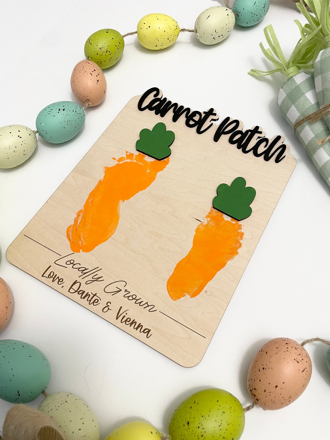 Easter Footprint, Carrot Patch Easter Sign, Baby Footprint, Easter Kid ...