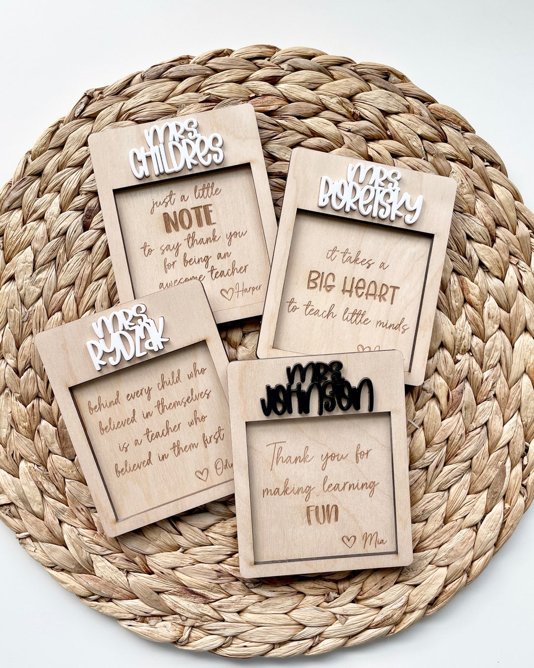 Teacher Note Holder, Teacher Appreciation, Teacher Gift, Wooden Teacher ...