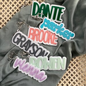Acrylic Bookbag Keychains, Bag Tag, Backpack Keychain, Name Keychains ...