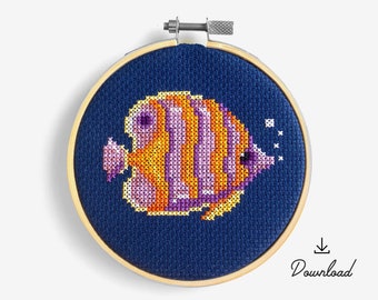 Tropical Fish Cross Stitch Pattern - Etsy
