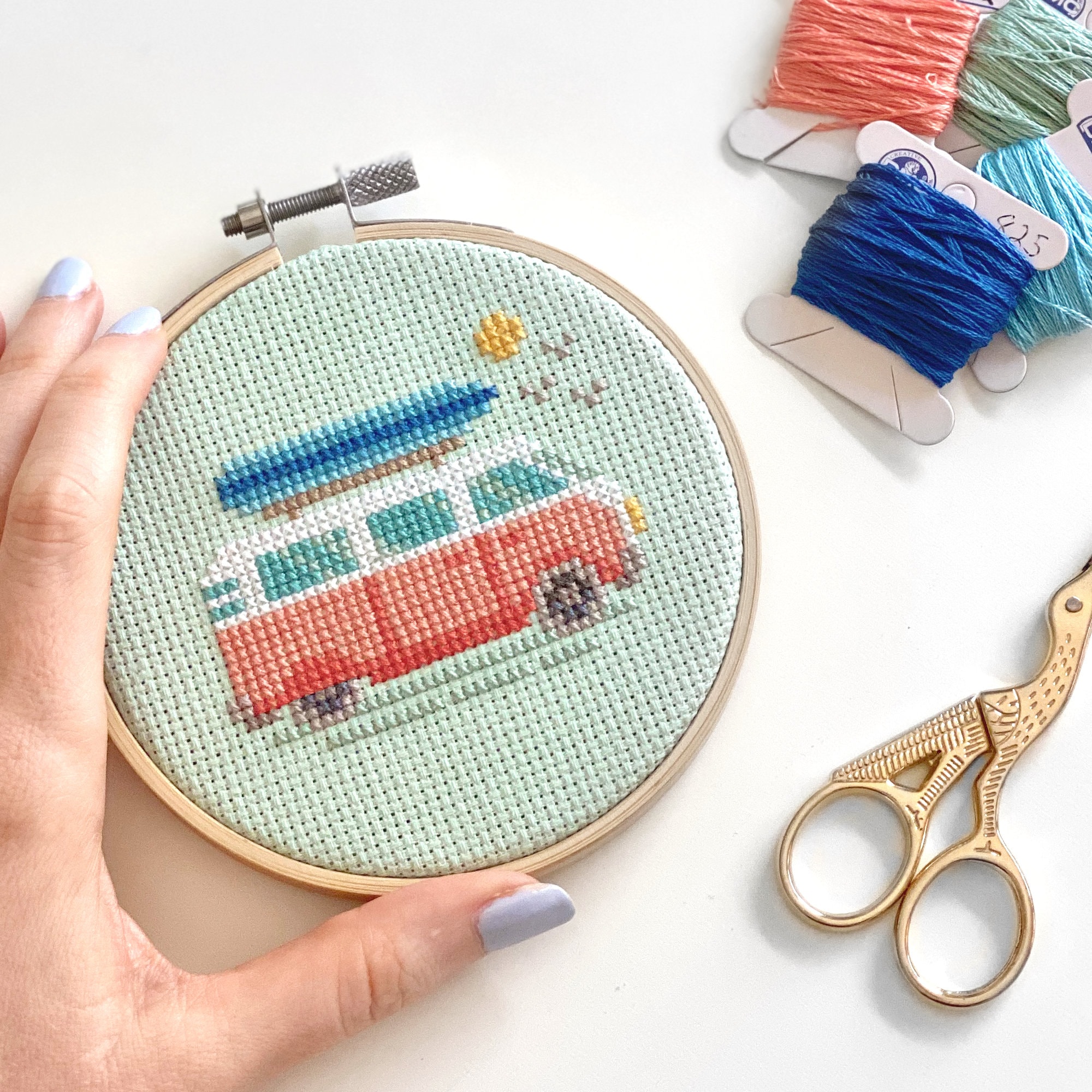 Surf Wagon Cross Stitch Pattern - Etsy