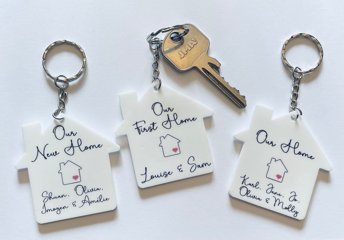 New Home Keyring New Home Gift Personalised Keyrings - Etsy UK
