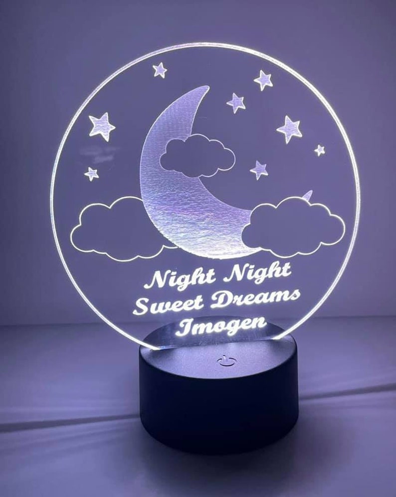 LED Night Light Moon and Star Design Night Night Sweet - Etsy UK