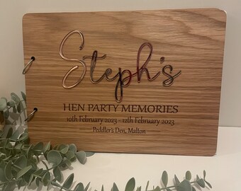 Personalised Pink Hen Night Do Guest Book Scrapbook or Photo Album ...