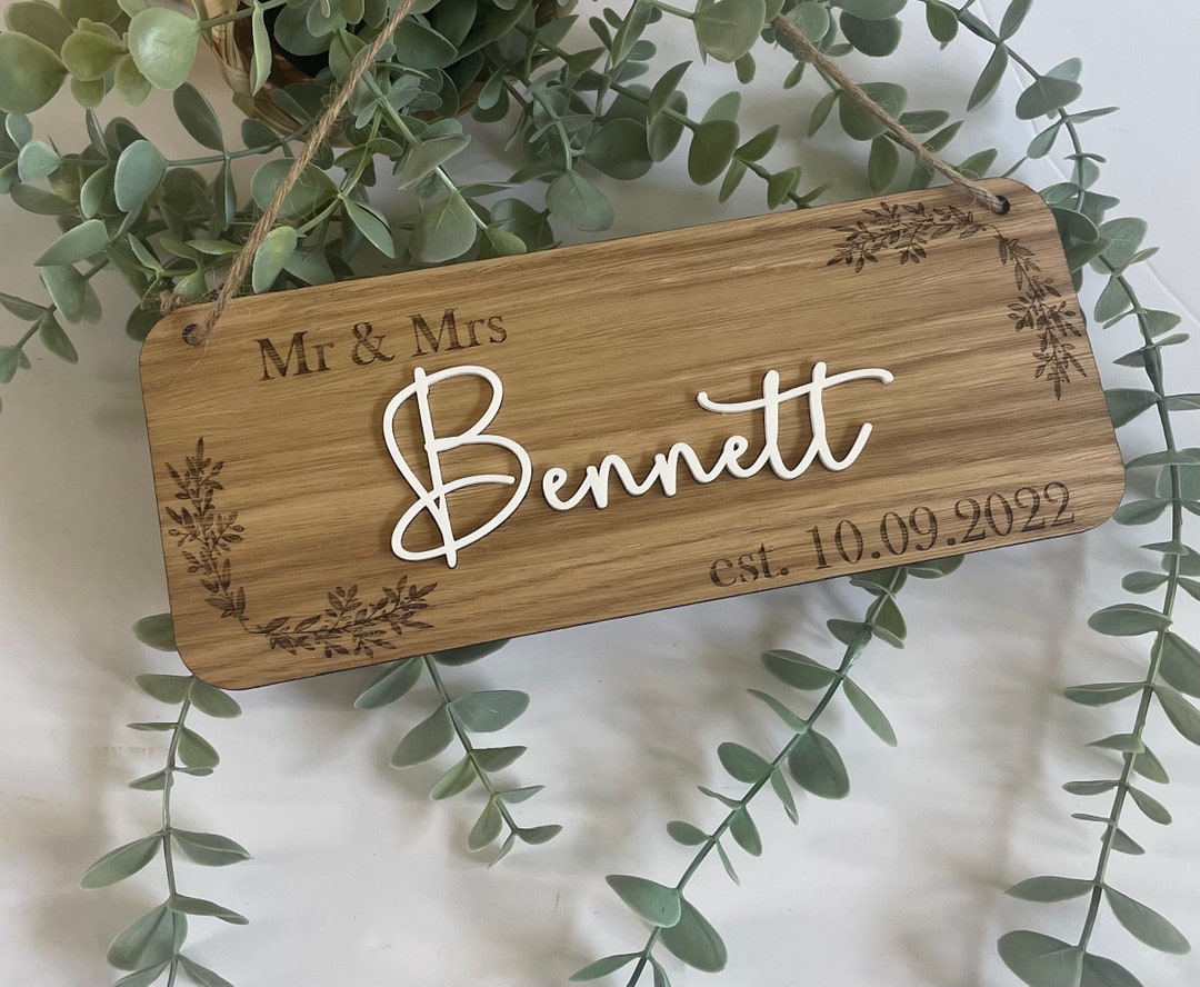 Personalised Wedding Plaque, Weddings Gift, Wedding Photo Prop, Mr and ...