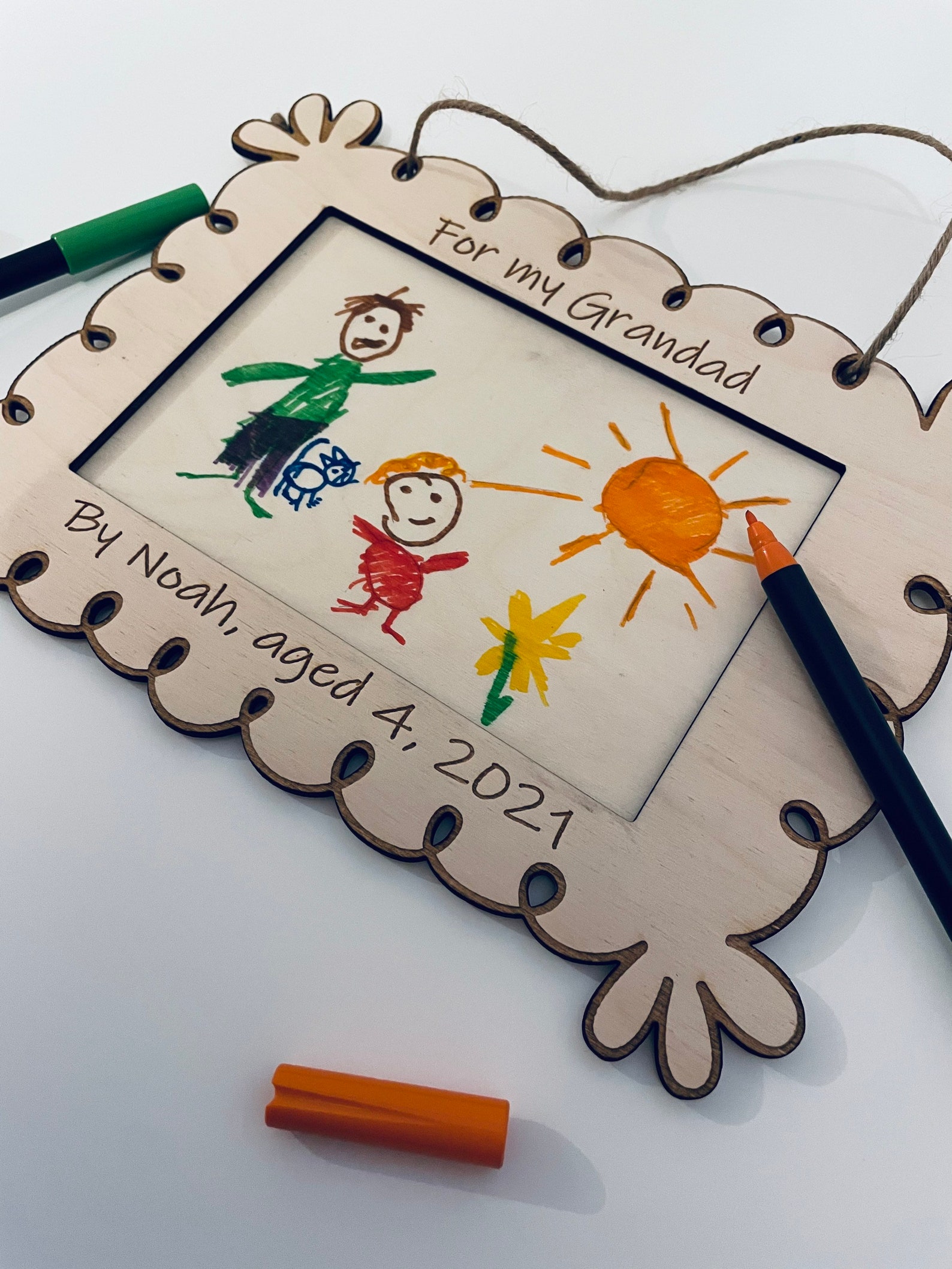 Kids Art Frame Wooden Frame Kids Craft Personalised Frame | Etsy