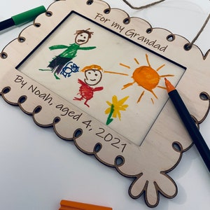 Kids Art Frame, Wooden Frame, Kids Craft, Personalised Frame, Activity ...