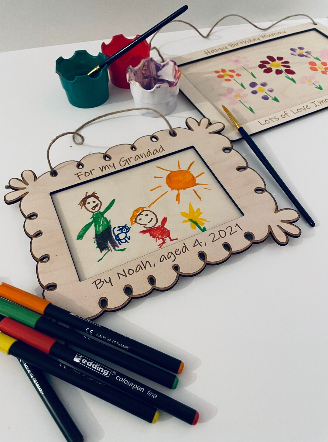 Kids Art Frame, Wooden Frame, Kids Craft, Personalised Frame, Activity ...
