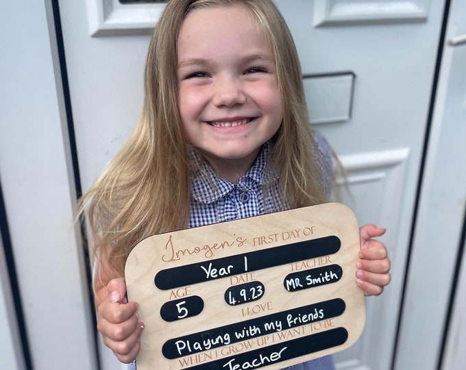 First Day of School Sign - Chalkboard - 1st Day of School Wooden Sign ...