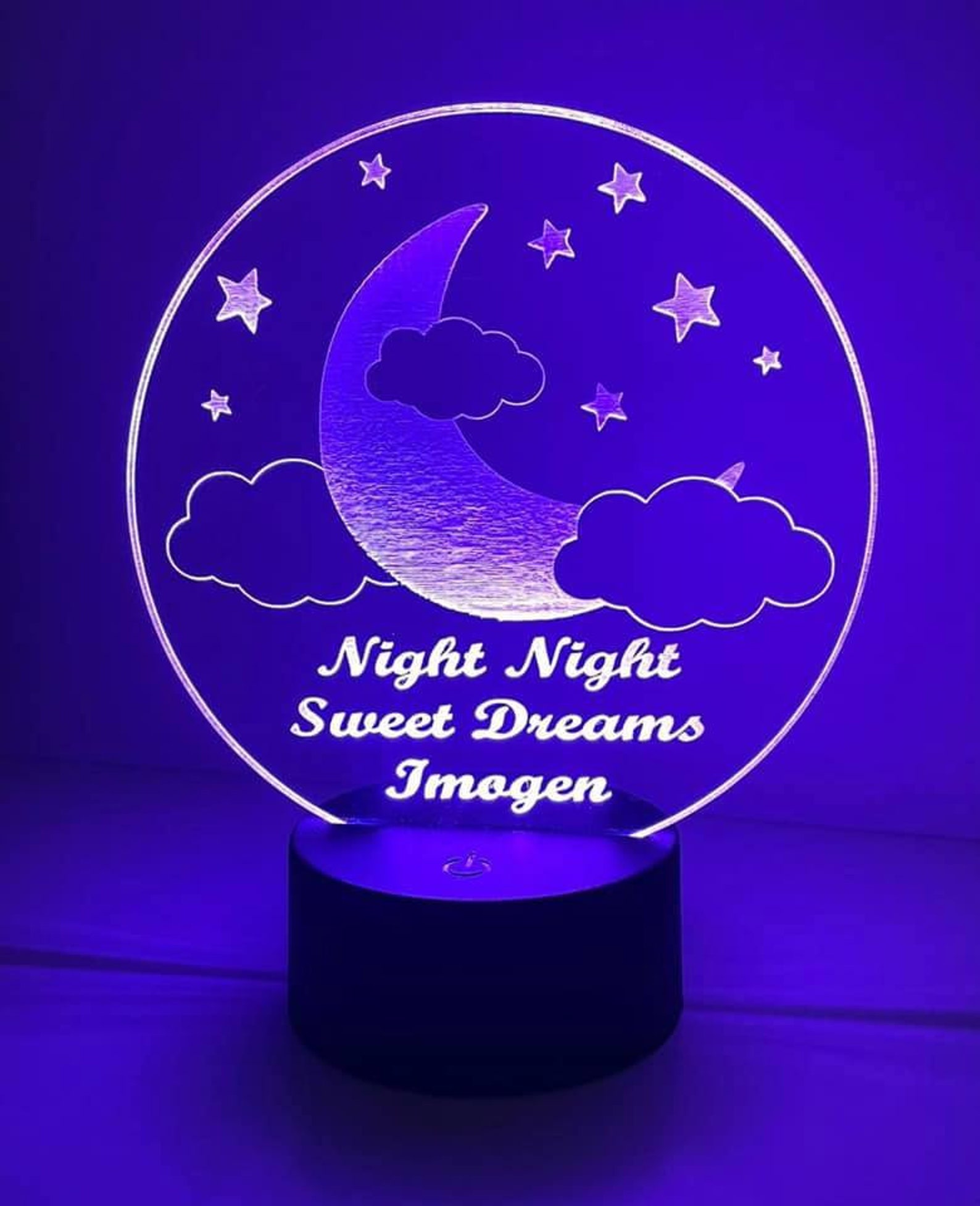 LED Night Light Moon and Star Design Night Night Sweet - Etsy UK