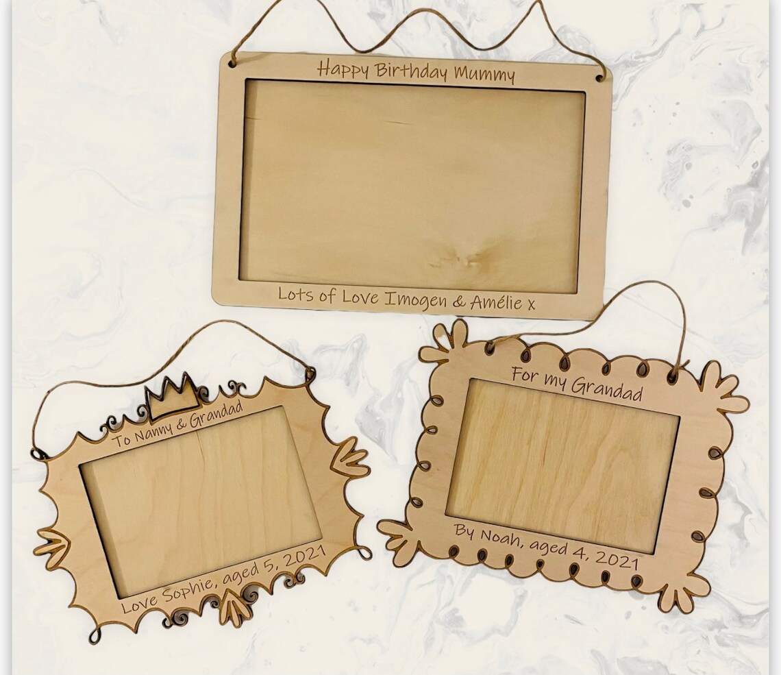 Kids Art Frame Wooden Frame Kids Craft Personalised Frame - Etsy