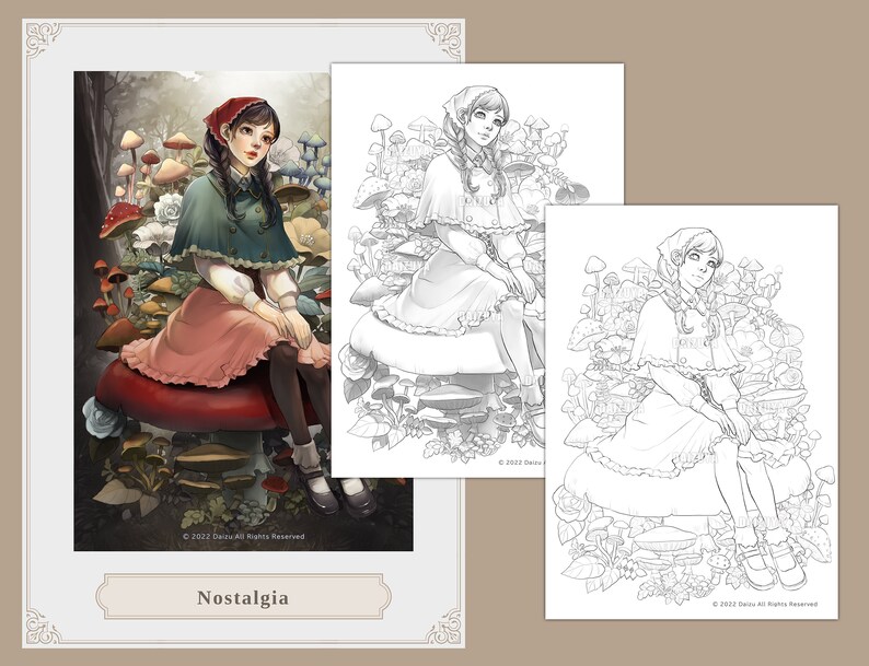 Coloring Pages for Adults "nostalgia" | Adult Coloring Pages |grayscale ...