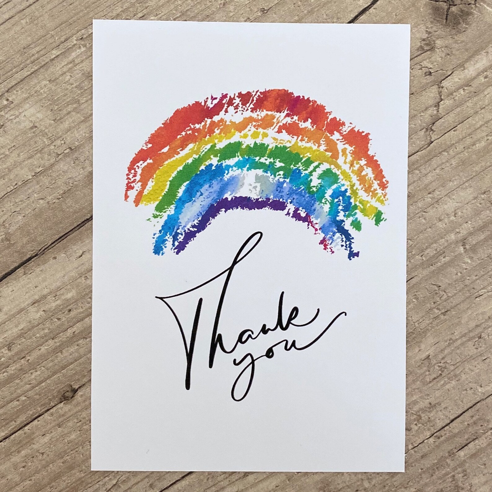 Rainbow Thank You Card, A6 - Etsy