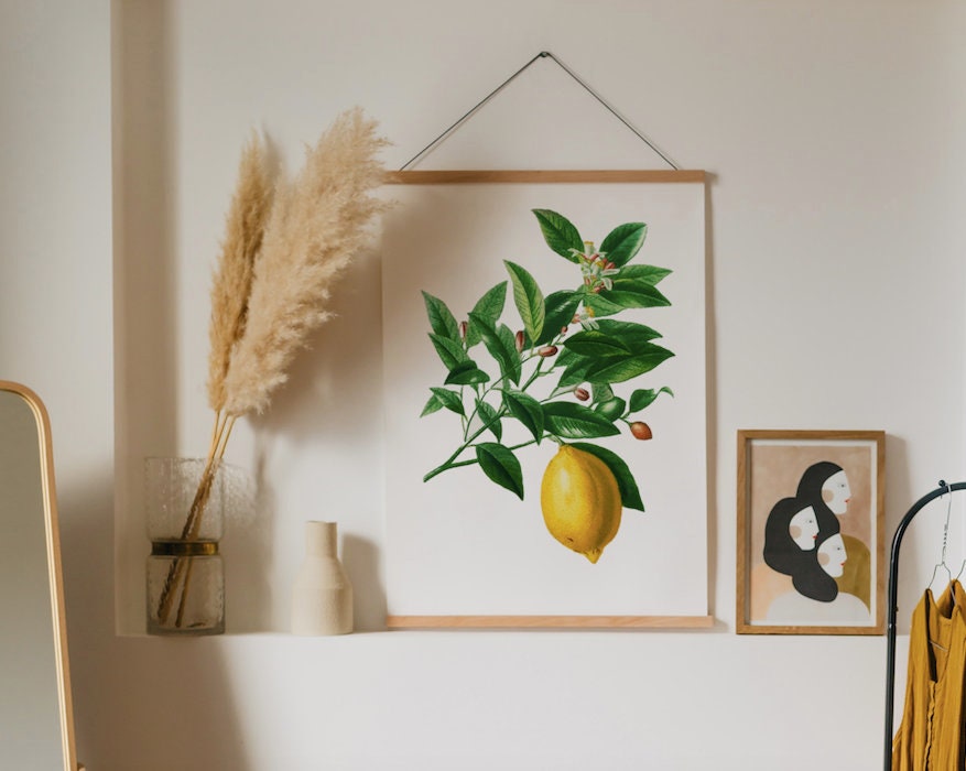 Vintage Lemon Artwork Art Print for Kitchen Lemon - Etsy