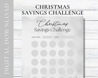 Printable Christmas Savings Challenge Tracker| Digital Download Cash ...