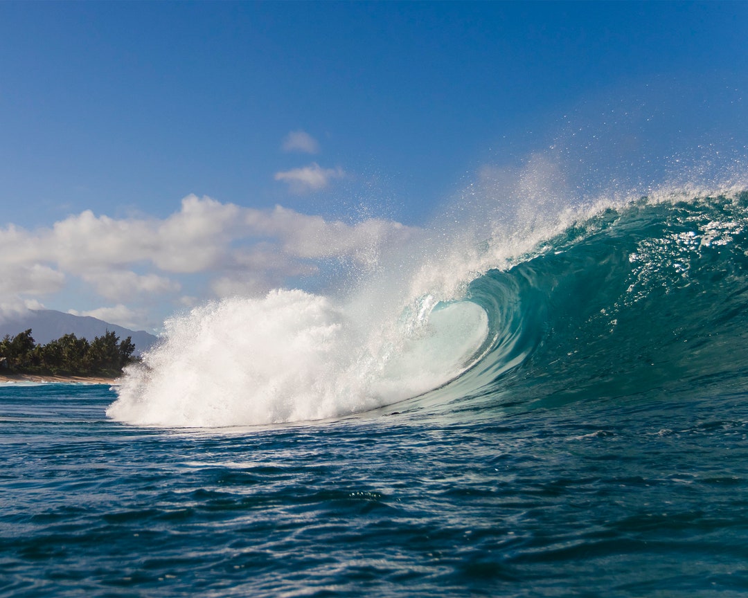 Big Wave Barrel Photographic Print | Wave Photography | Beach Theme ...
