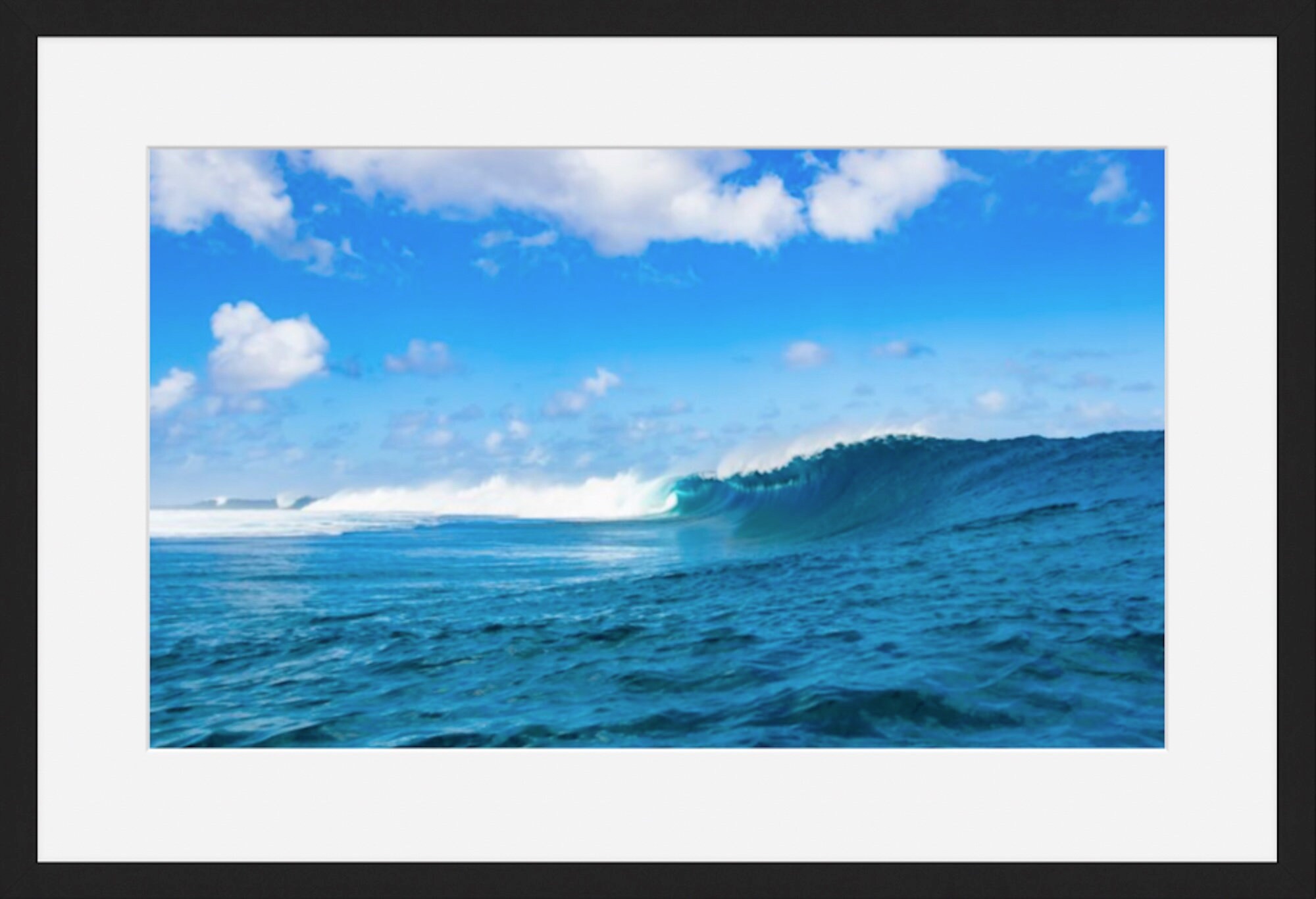 Teahupo'o Wave Blue Sky Tahiti Photo Print | Ocean Photography | Beach ...