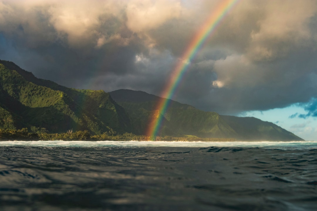Tropical Island Sunset Rainbow Photo Print | Ocean Photography | Beach ...