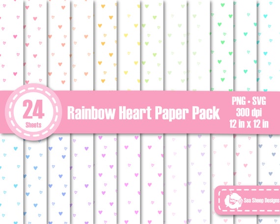Pastel Rainbow Tiny Heart Digital Paper Pack/ Cute Digital - Etsy UK